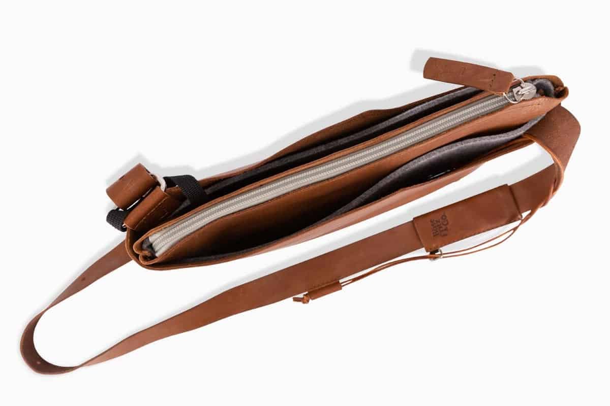 Luis, die smarte Leder Laptop Tasche mit Schnellzug fürs Handy
